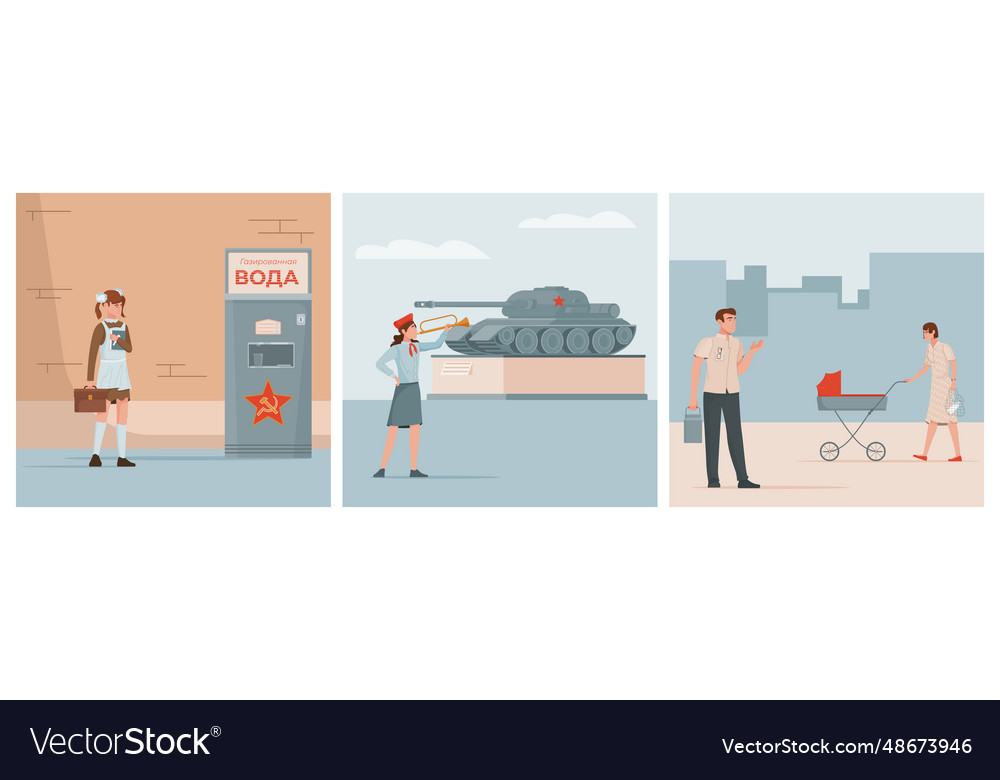 Ussr concept set Royalty Free Vector Image - VectorStock