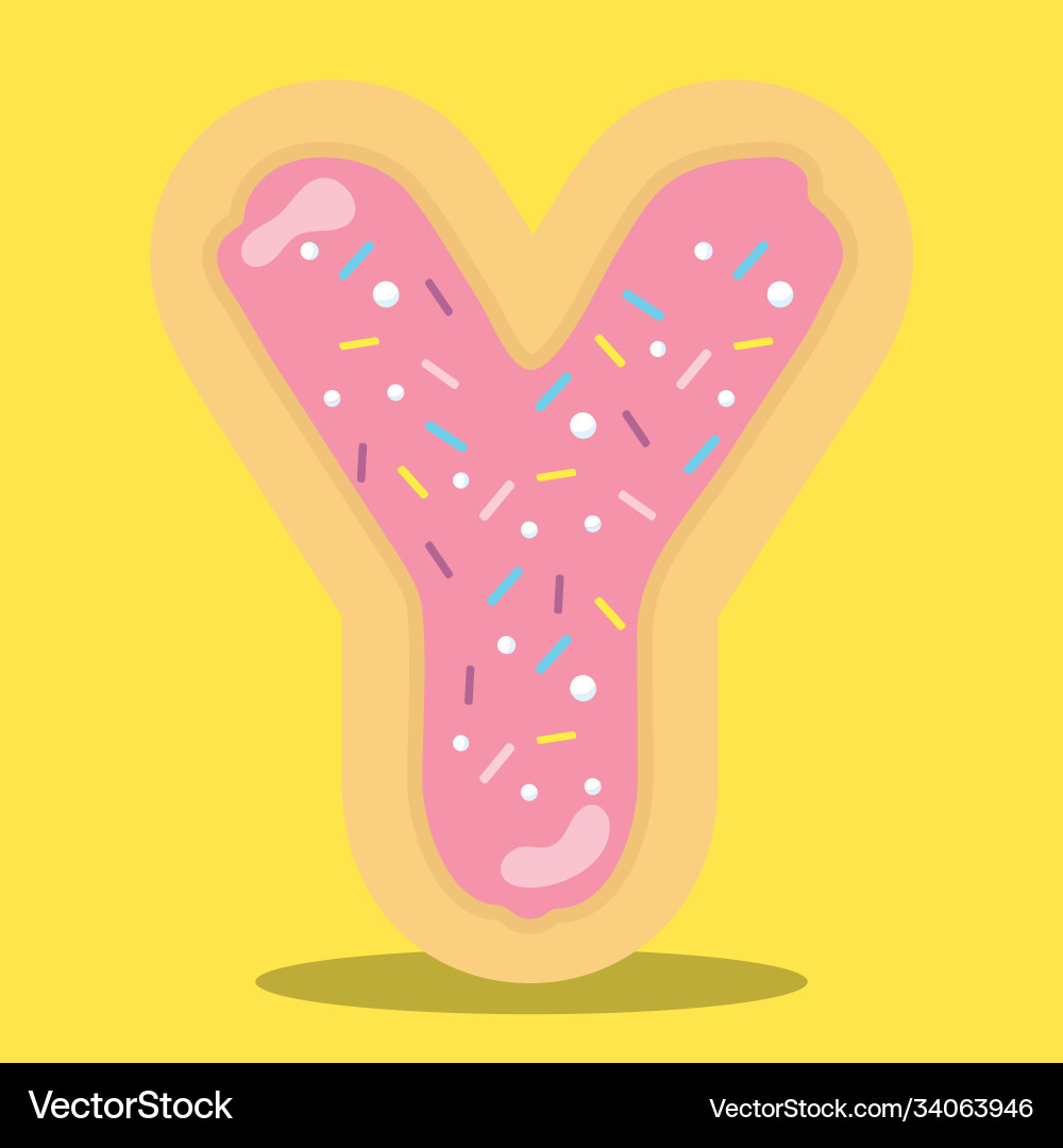 Yummy donut alphabet y 25 Royalty Free Vector Image
