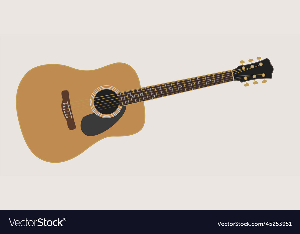 Basic acoustic guitar Royalty Free Vector Image