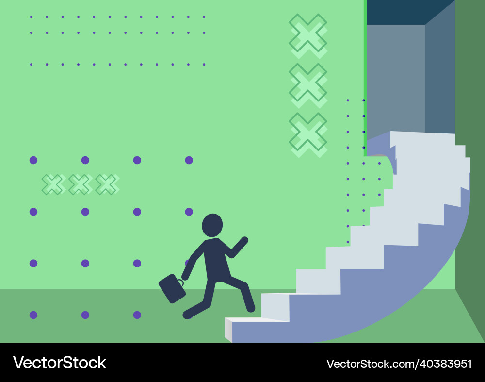 Gentleman in suit drawing running upwards Vector Image
