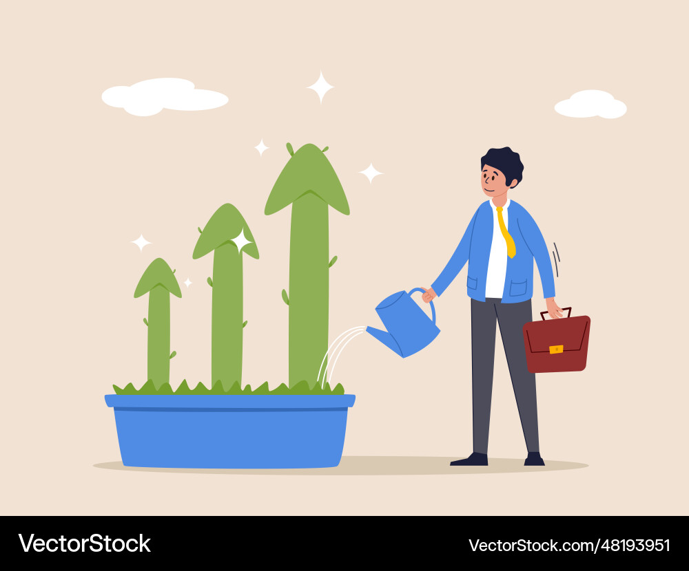 Grow business concept prosperity growth Royalty Free Vector