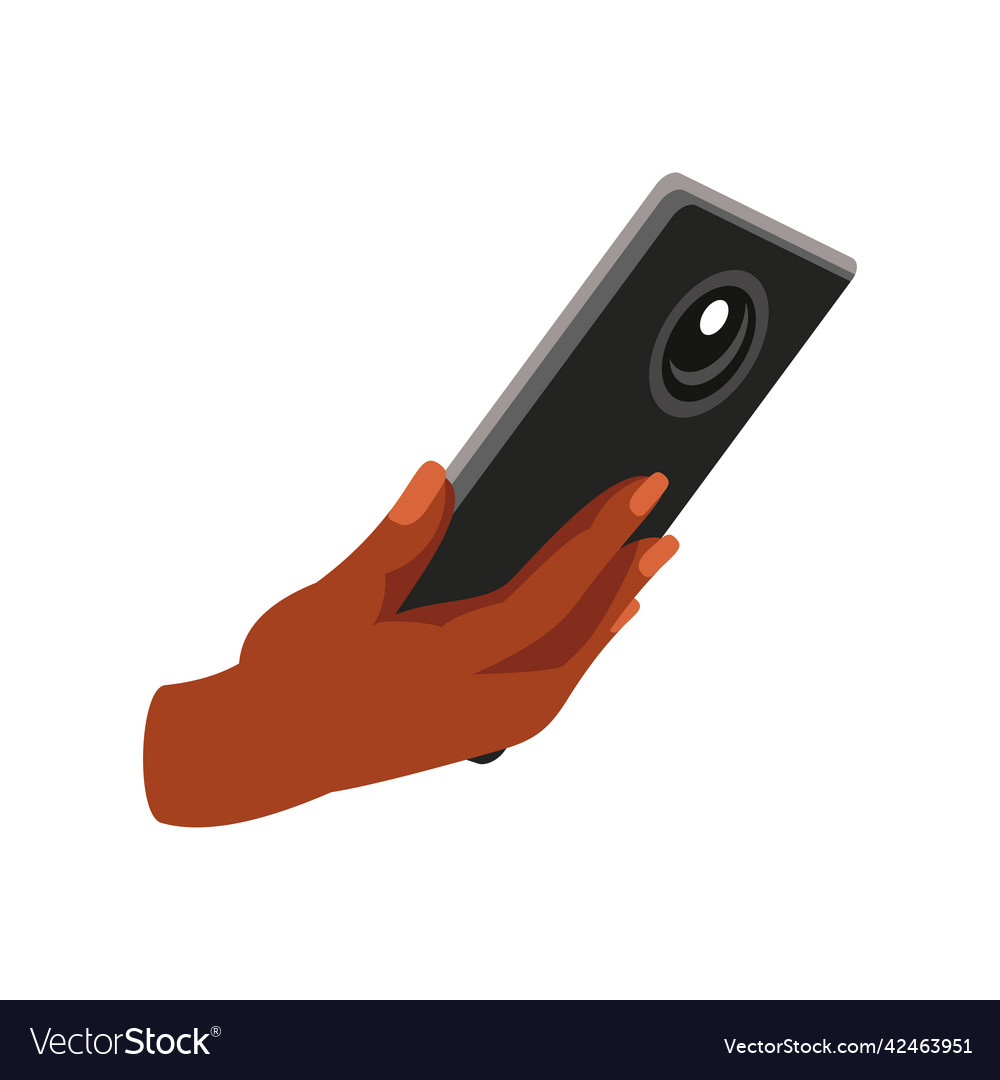 Hand using a smartphone Royalty Free Vector Image