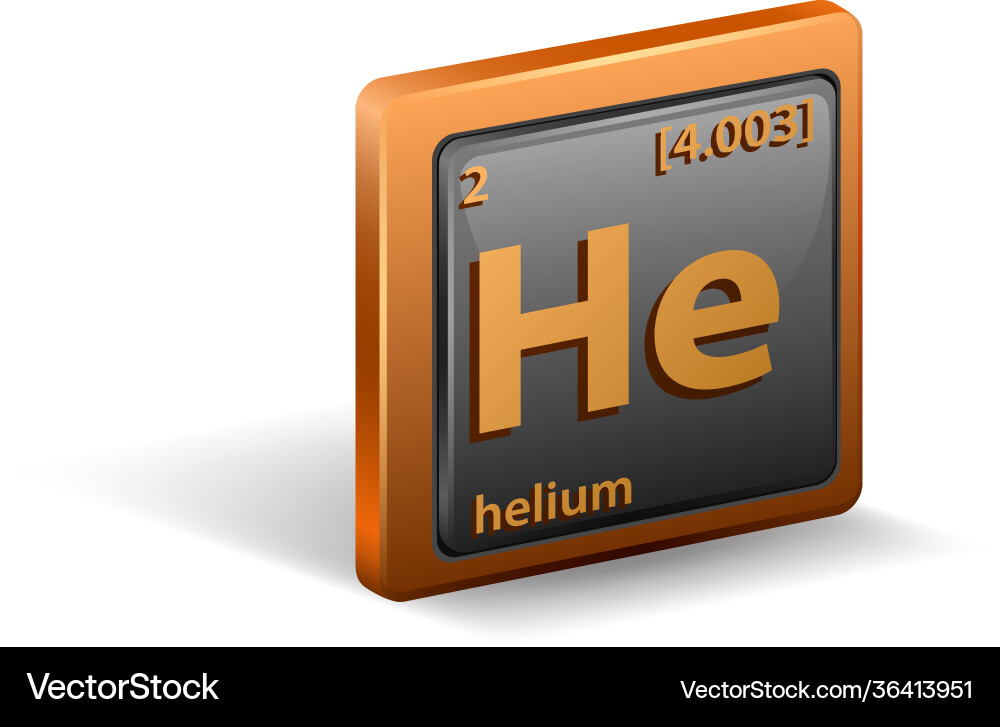 Helium chemical element chemical symbol Royalty Free Vector