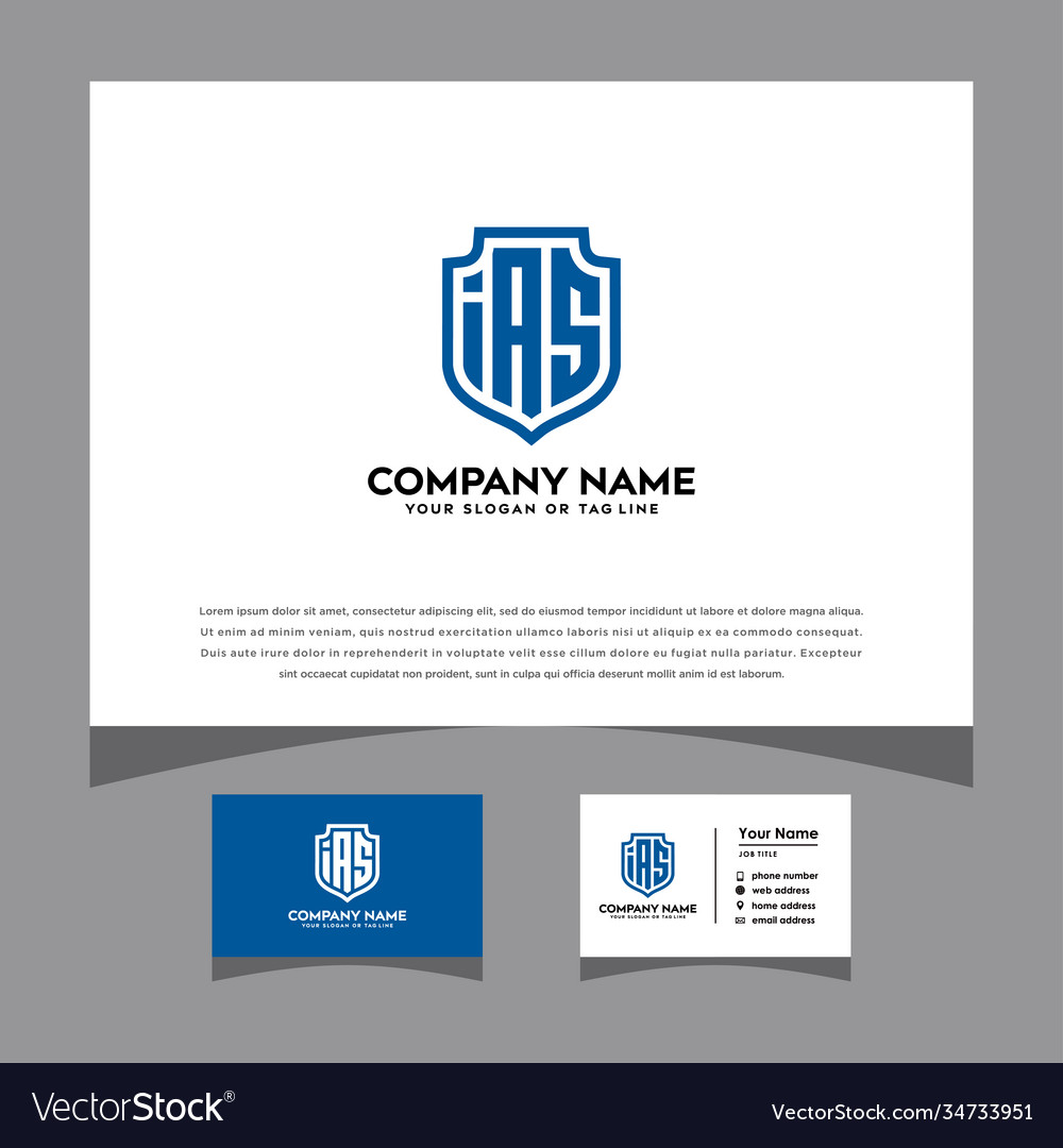 Initials ihs logo letters shielding pattern with Vector Image