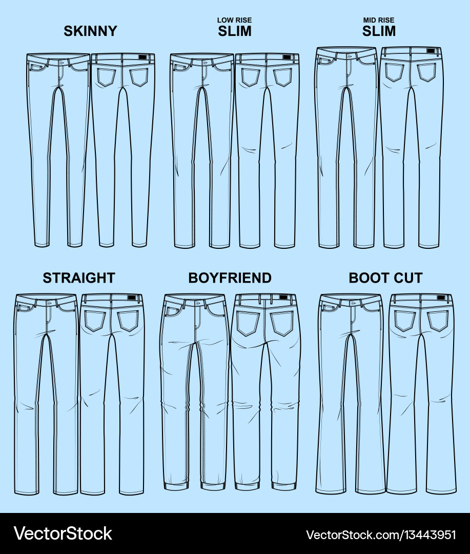 Main fits women denim line Royalty Free Vector Image