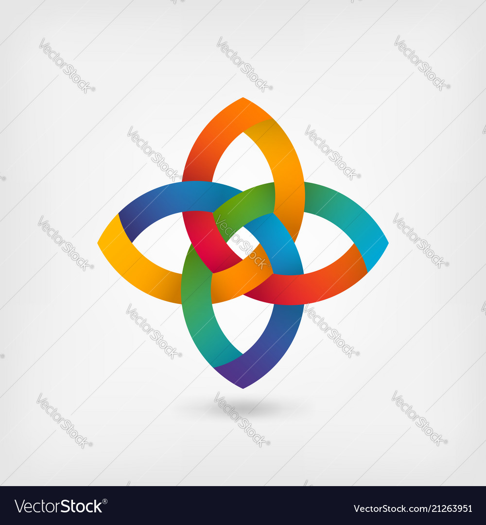 Multicolor gradient abstract intertwining symbol Vector Image