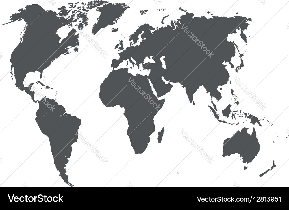 Silhouette of the world map Royalty Free Vector Image