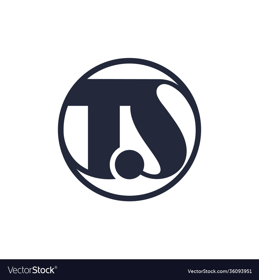 Ts monogram logo minimalist initials Royalty Free Vector