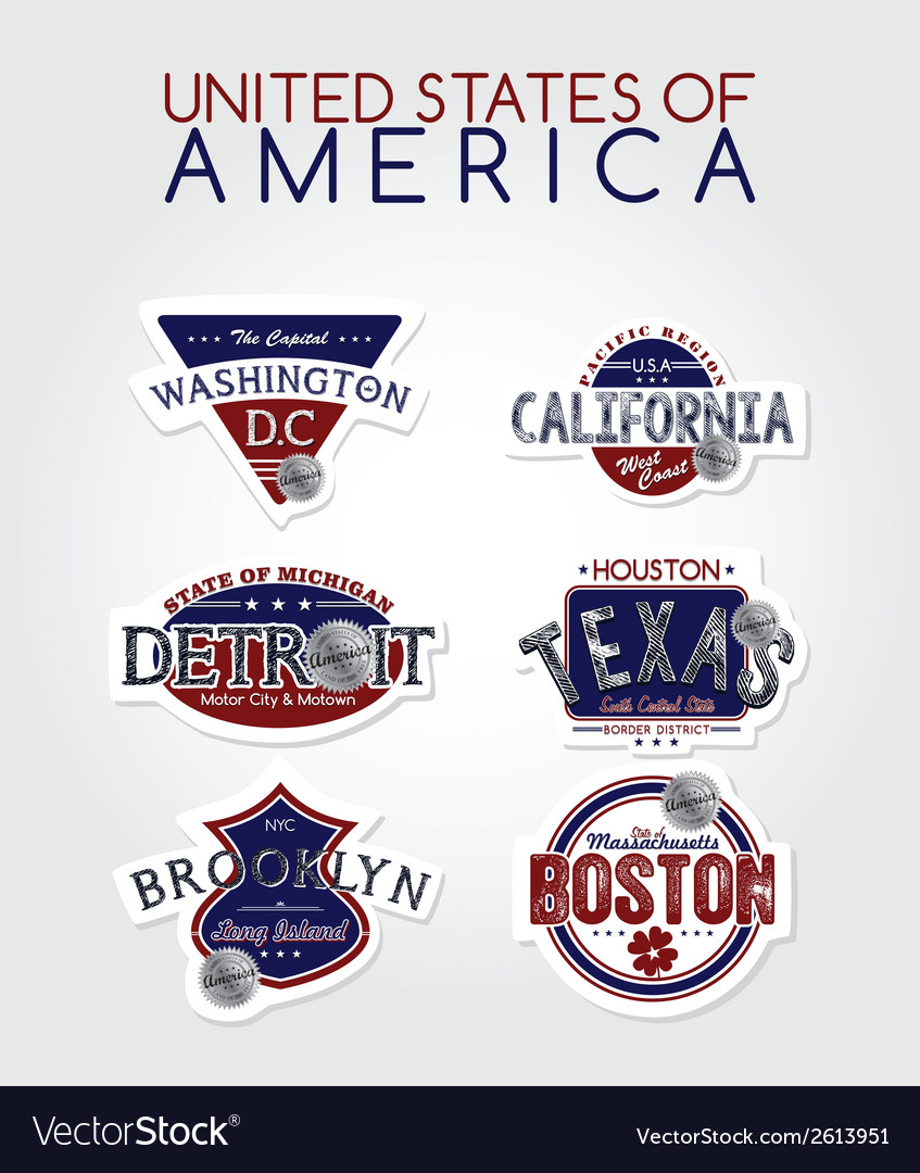 Us labels Royalty Free Vector Image - VectorStock