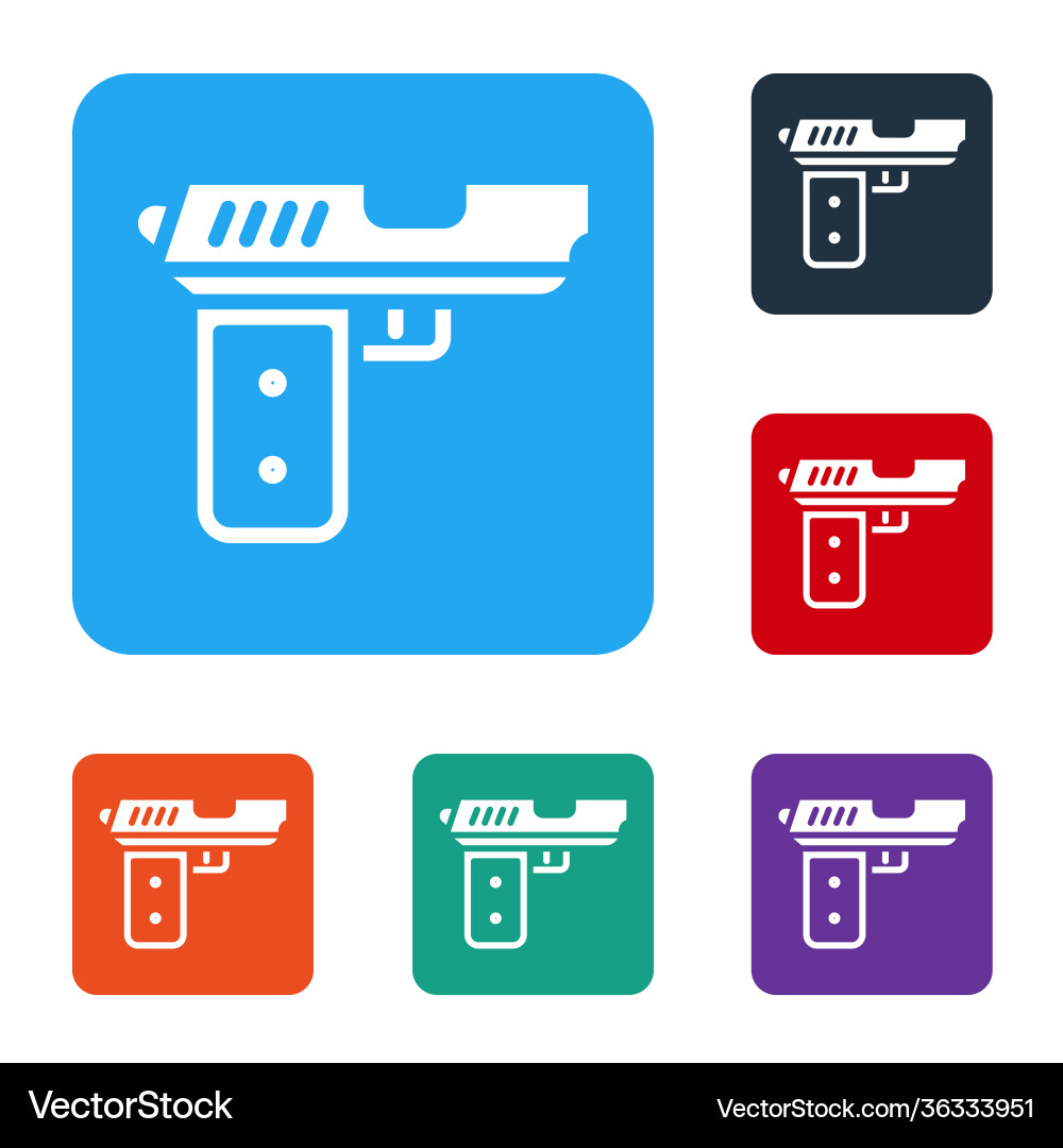 White pistol or gun icon isolated on Royalty Free Vector