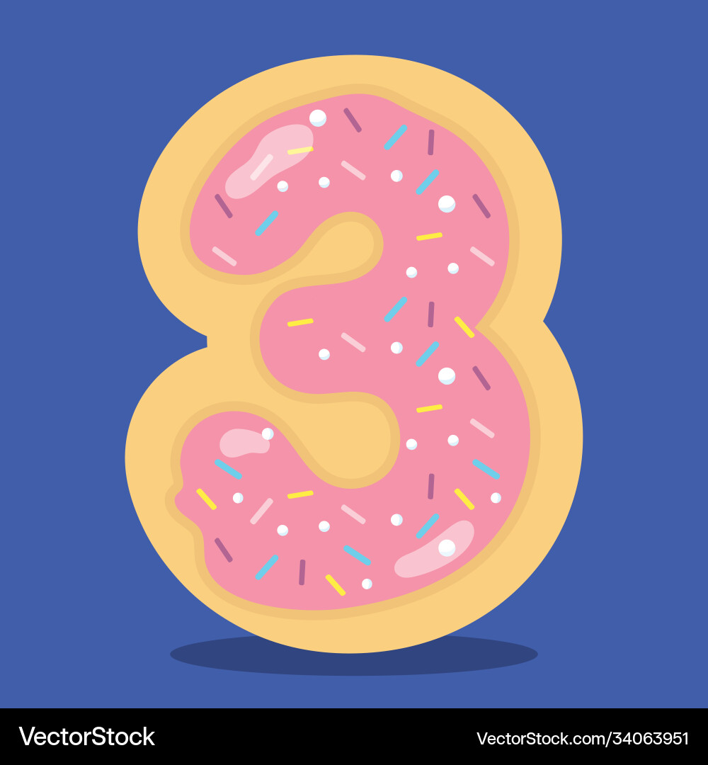 Yummy donut number 03 Royalty Free Vector Image