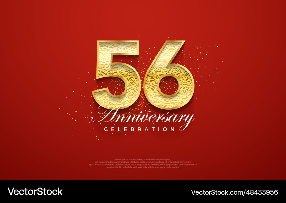 56th anniversary number for a birthday Royalty Free Vector