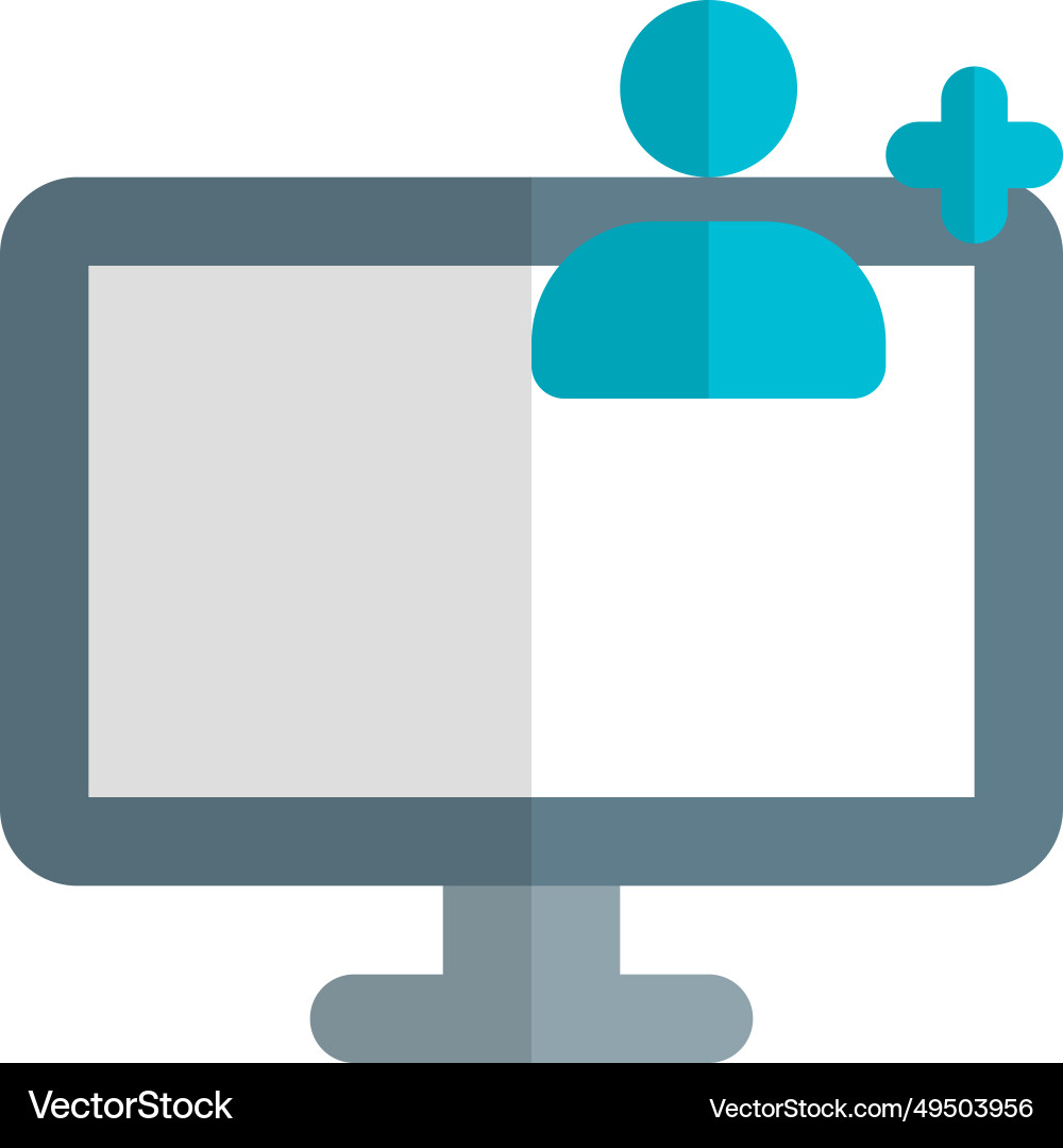 Adding new user or account to monitor system Vector Image