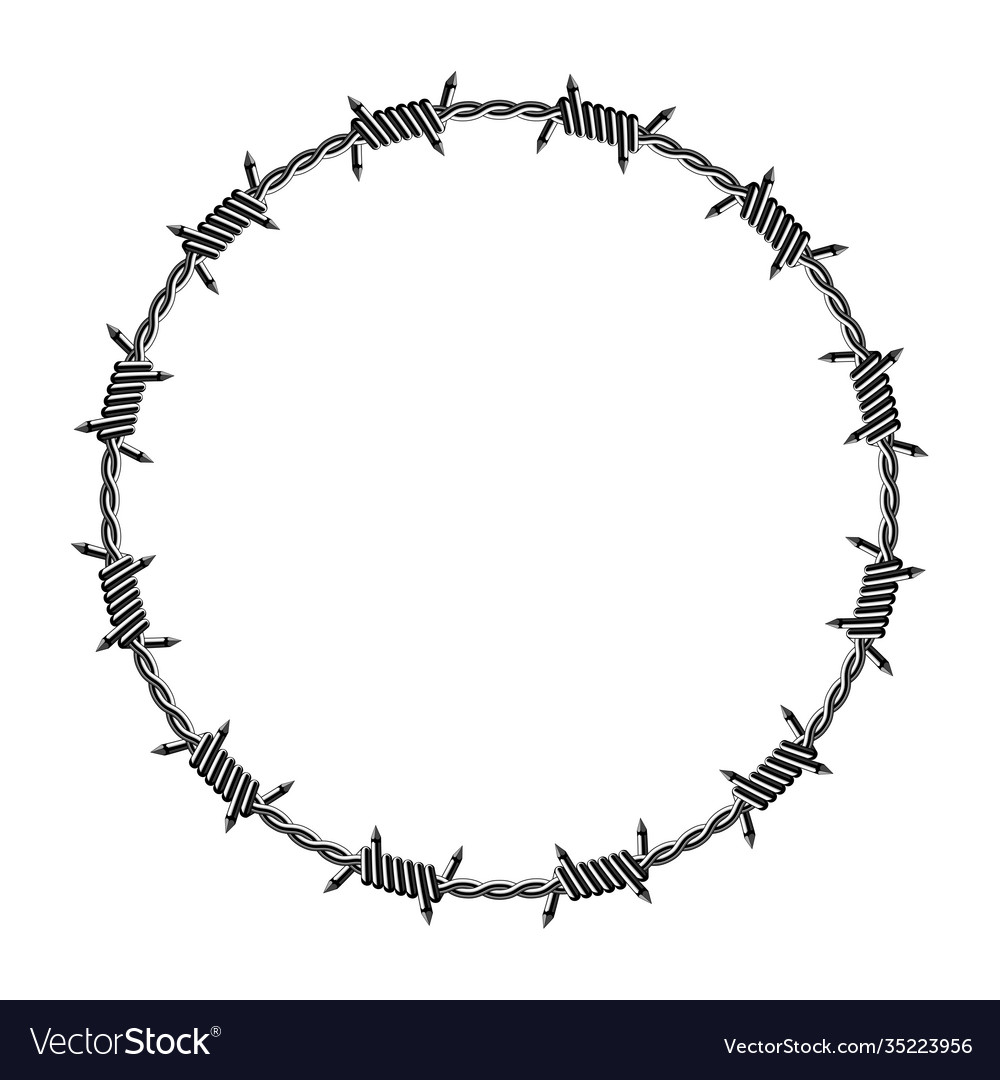Barbed wire circle shape Royalty Free Vector Image
