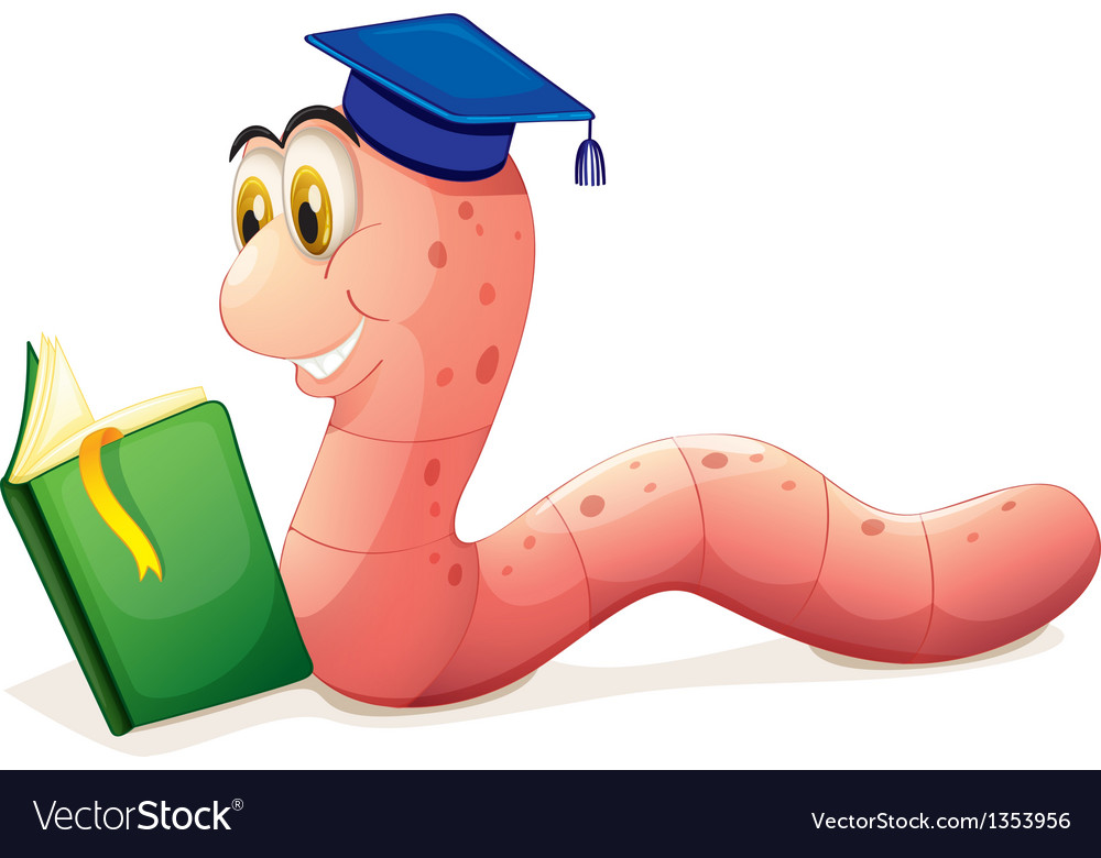 Book worm Royalty Free Vector Image - VectorStock
