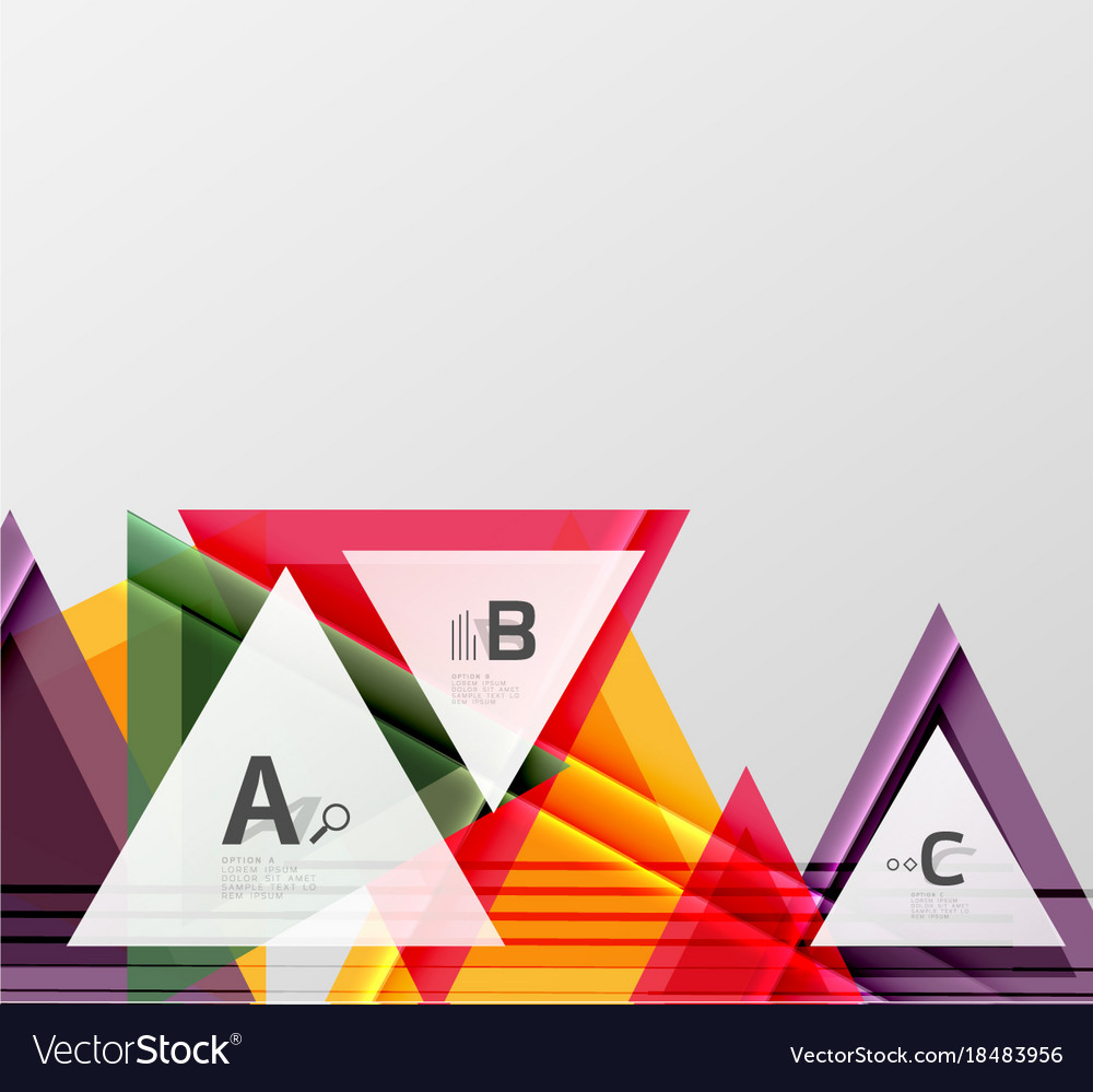 Color triangles background design Royalty Free Vector Image