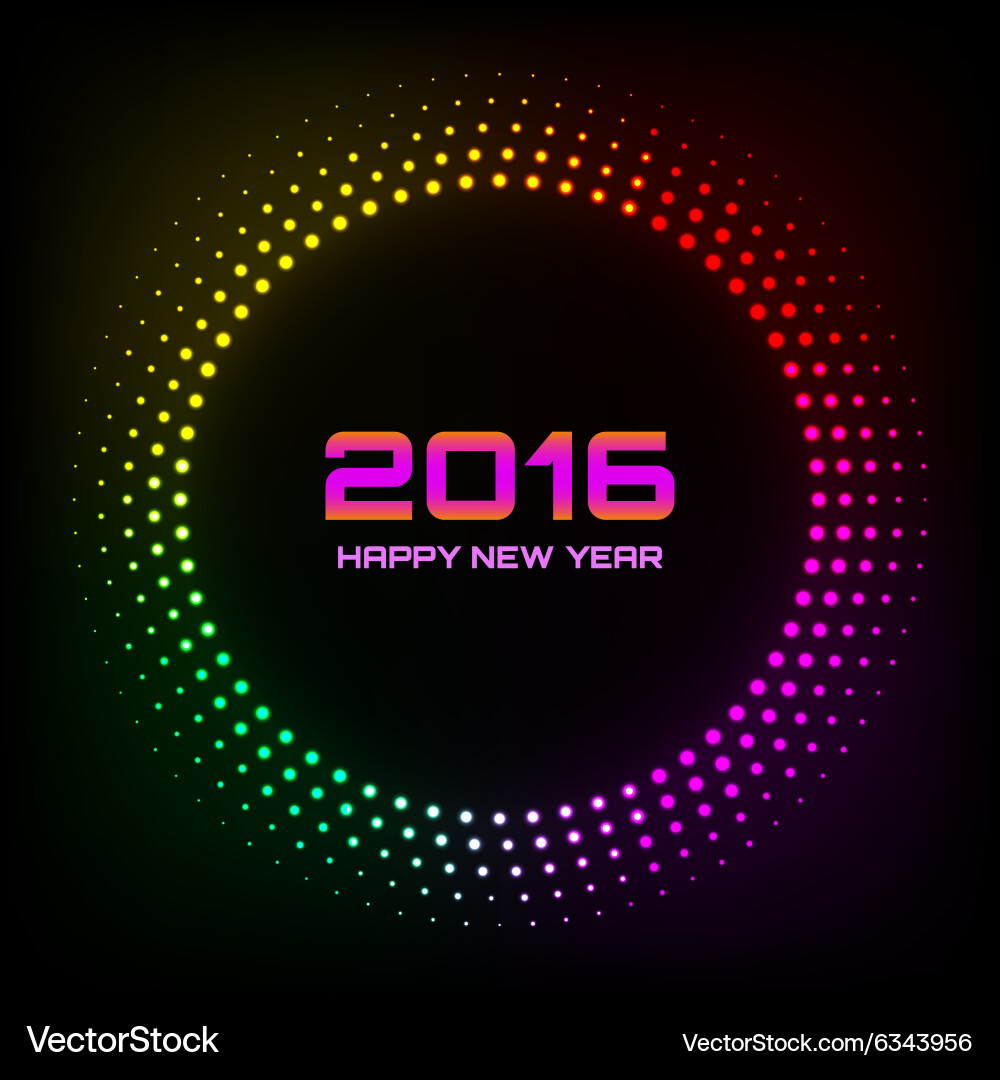 Colorful bright abstract new year 2016 background Vector Image