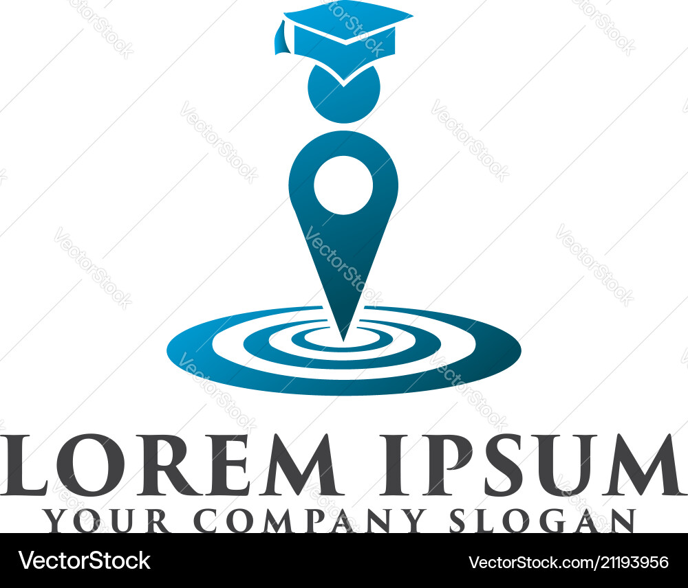 Education map location logo school design Vector Image