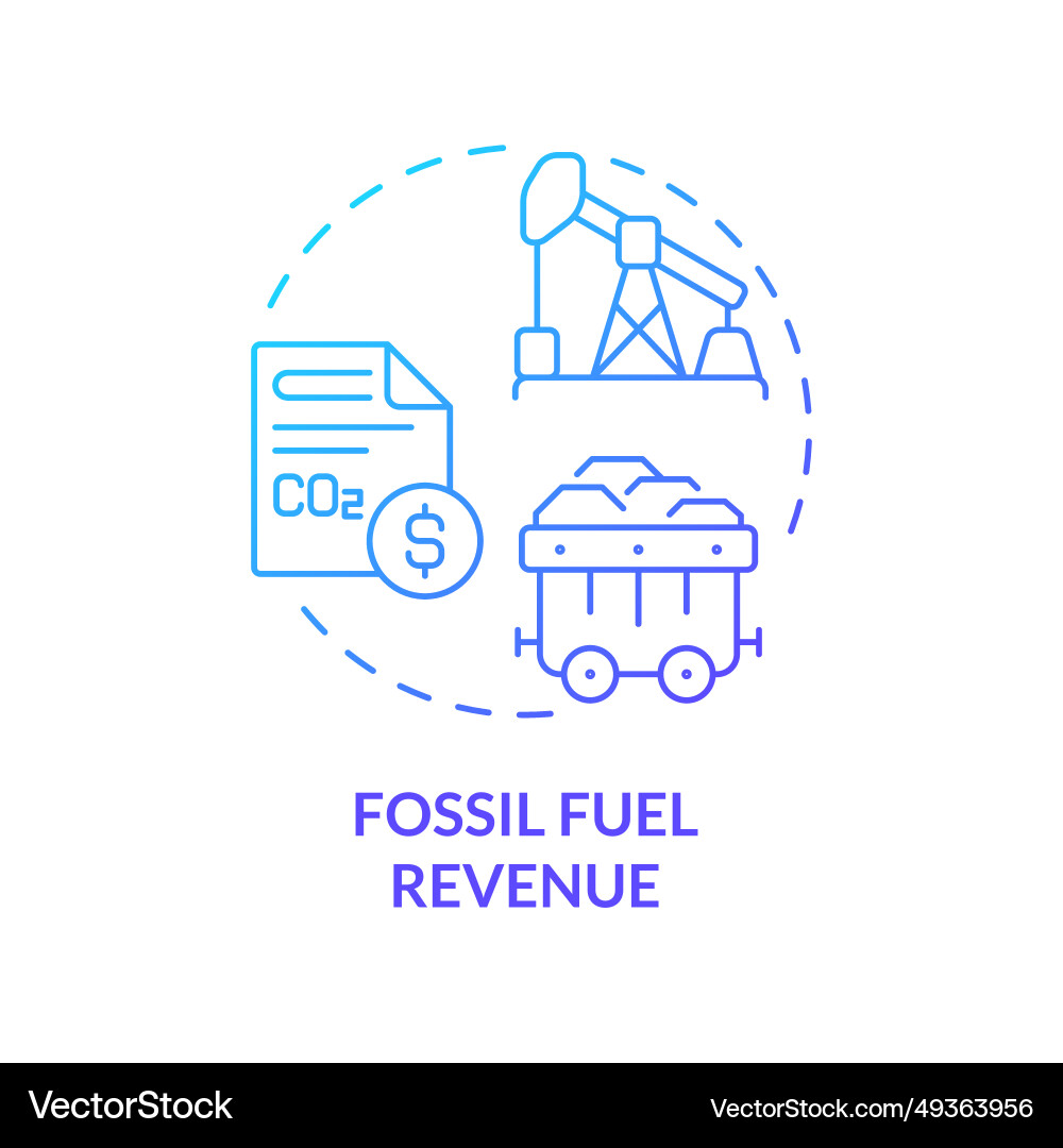 Gradient thin line icon fossil fuel revenue Vector Image