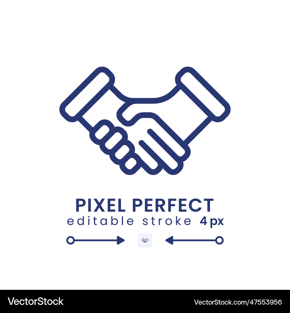 Handshake linear desktop icon Royalty Free Vector Image