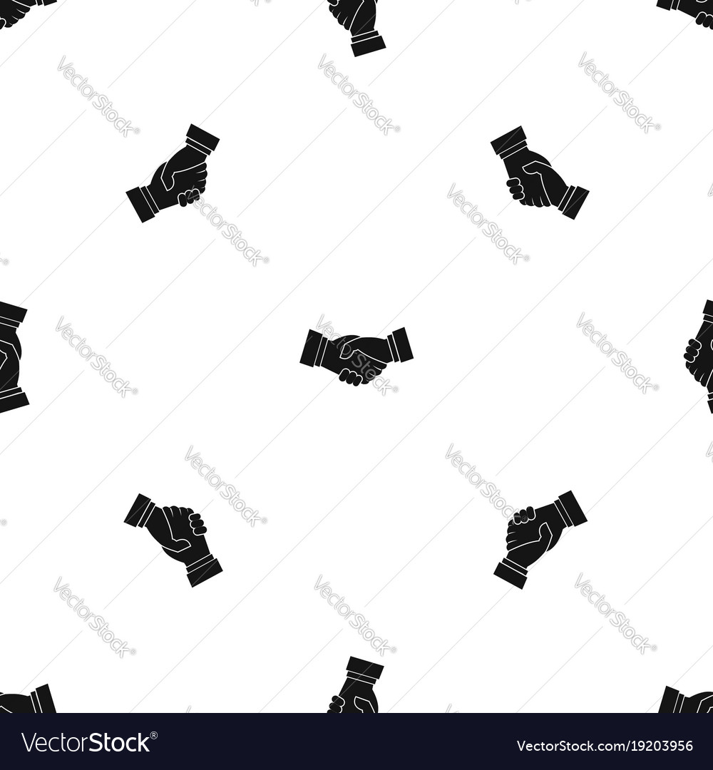 Handshake pattern seamless black Royalty Free Vector Image