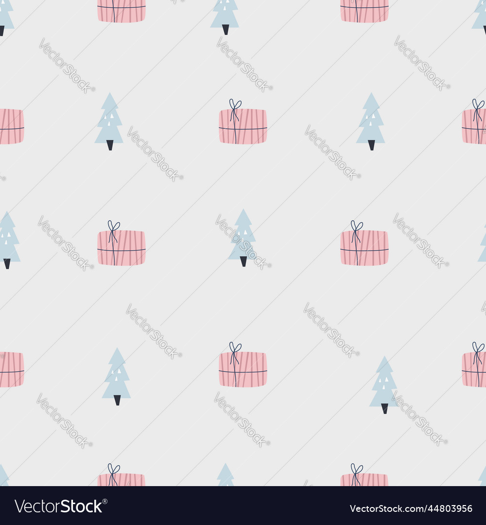 Holiday seamless pattern with christmas trees Vector Image