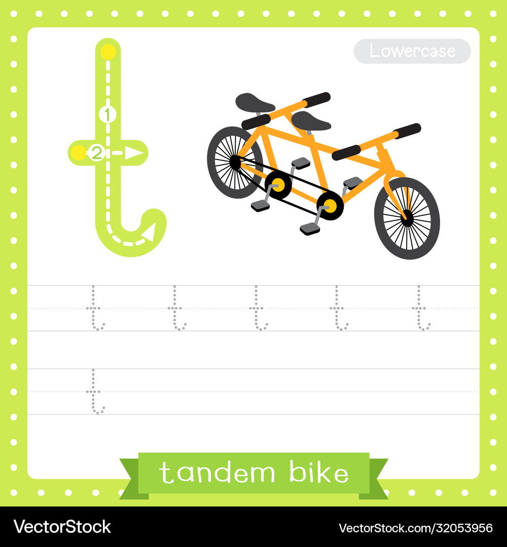Letter t lowercase tracing practice worksheet of Vector Image