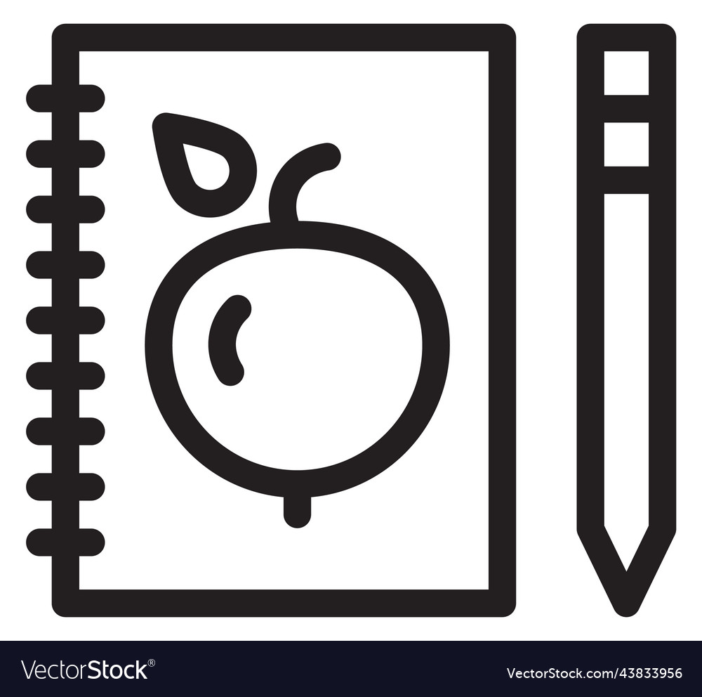 Notepad and pencils writing and drawing tools Vector Image