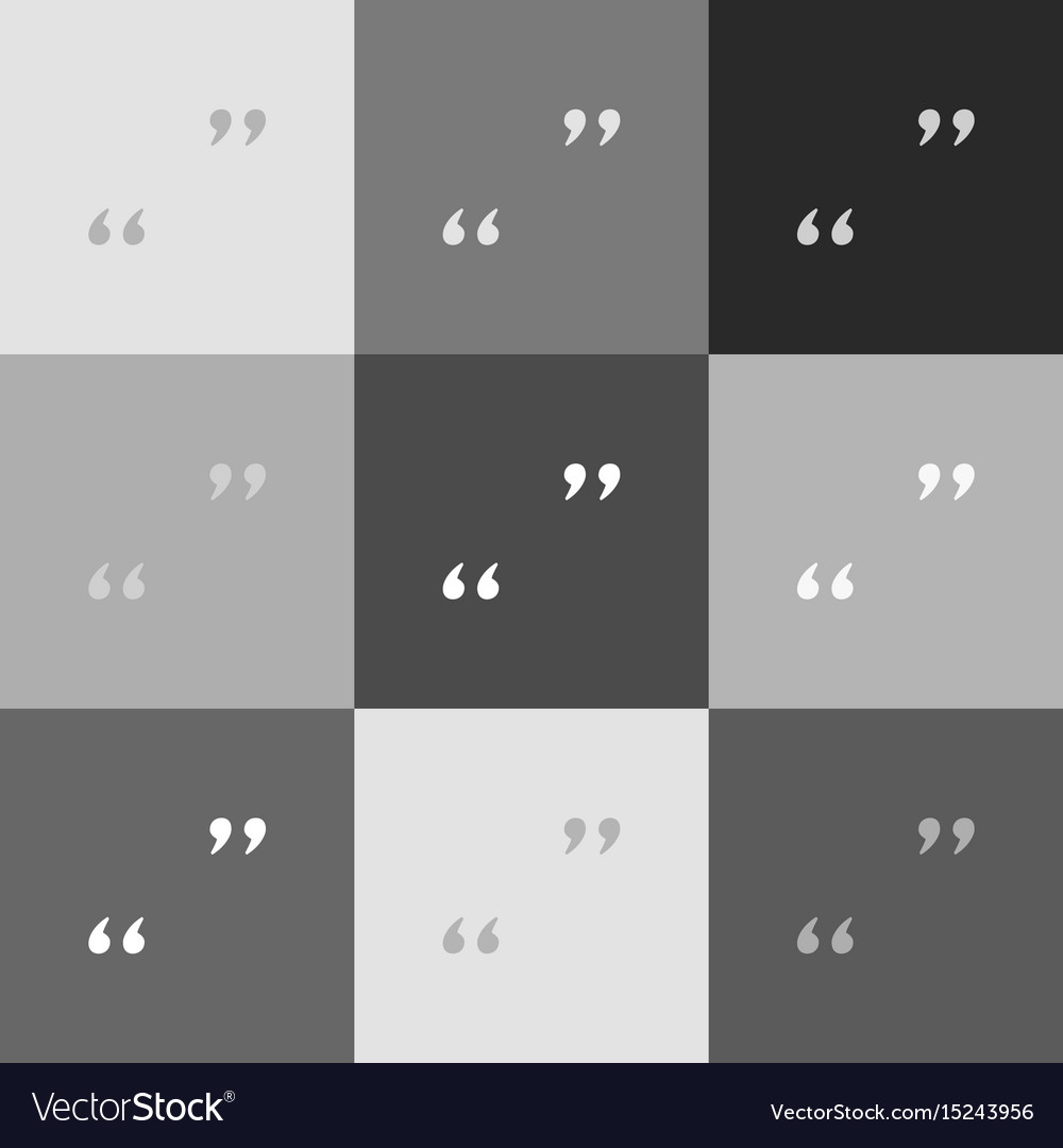 Quote sign grayscale version Royalty Free Vector Image