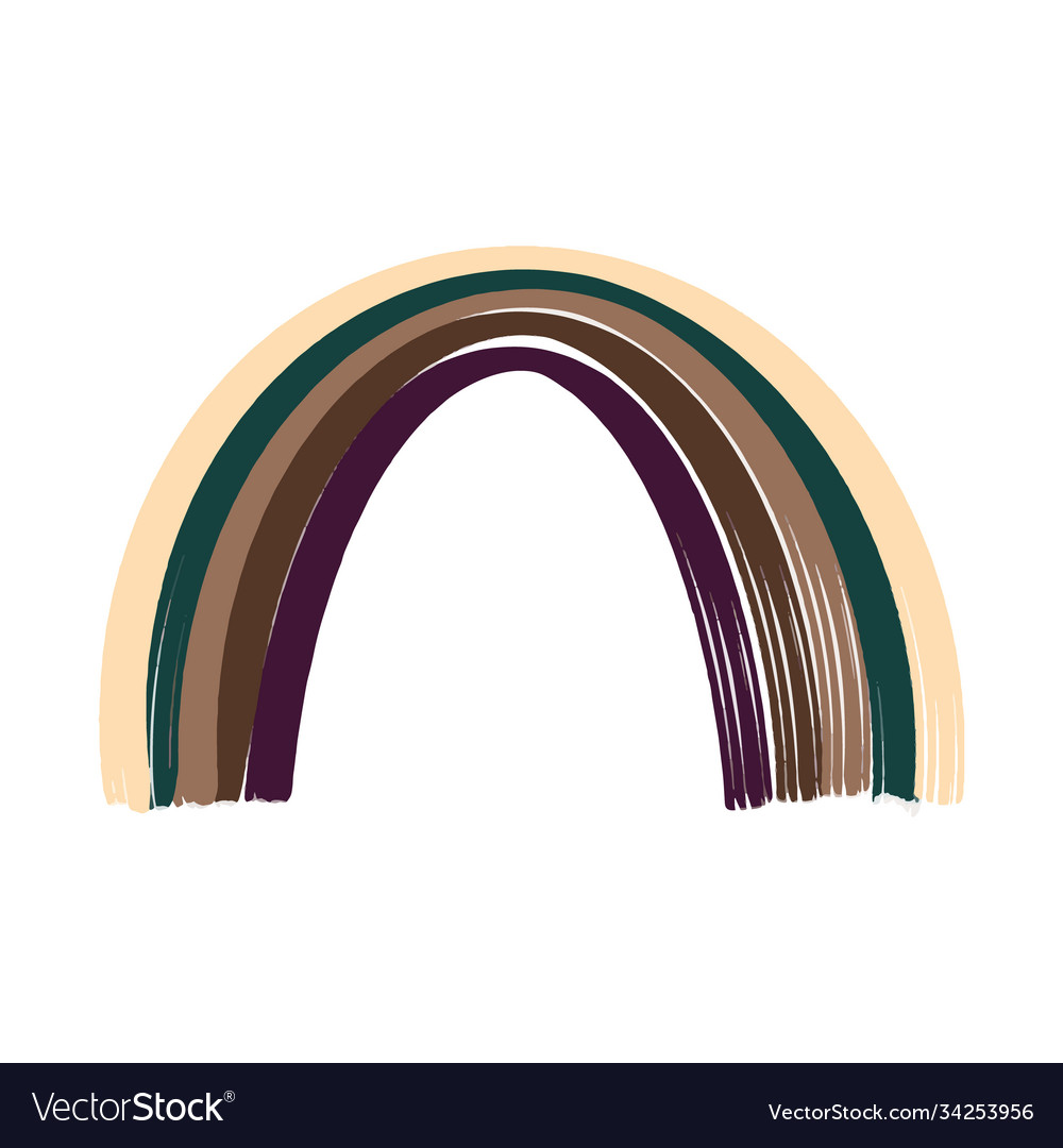 Rainbow in boho style trendy colors Royalty Free Vector