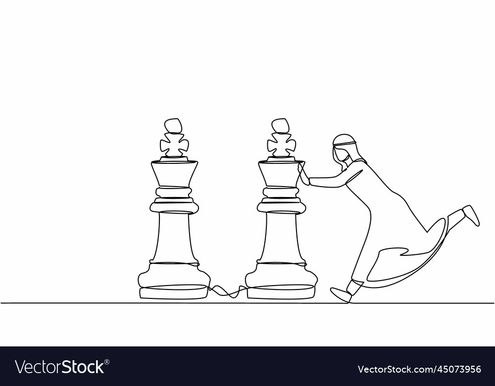 Single continuous line drawing competitive Vector Image