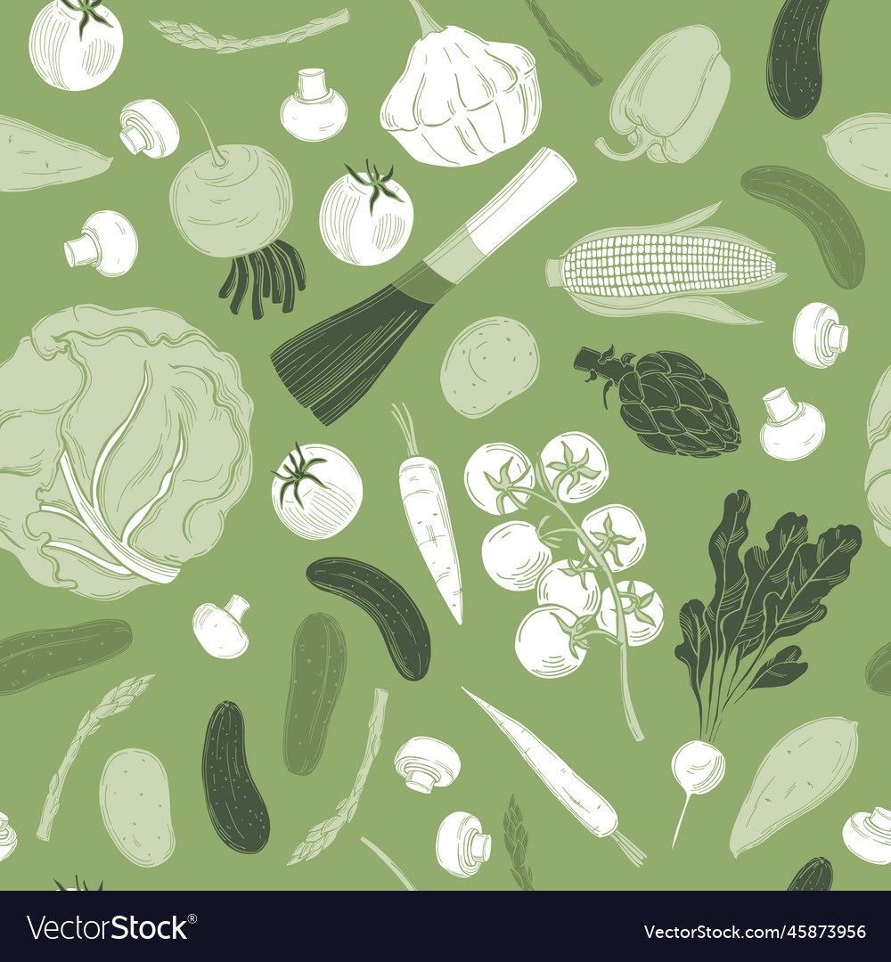 Sketch vegetables pattern Royalty Free Vector Image
