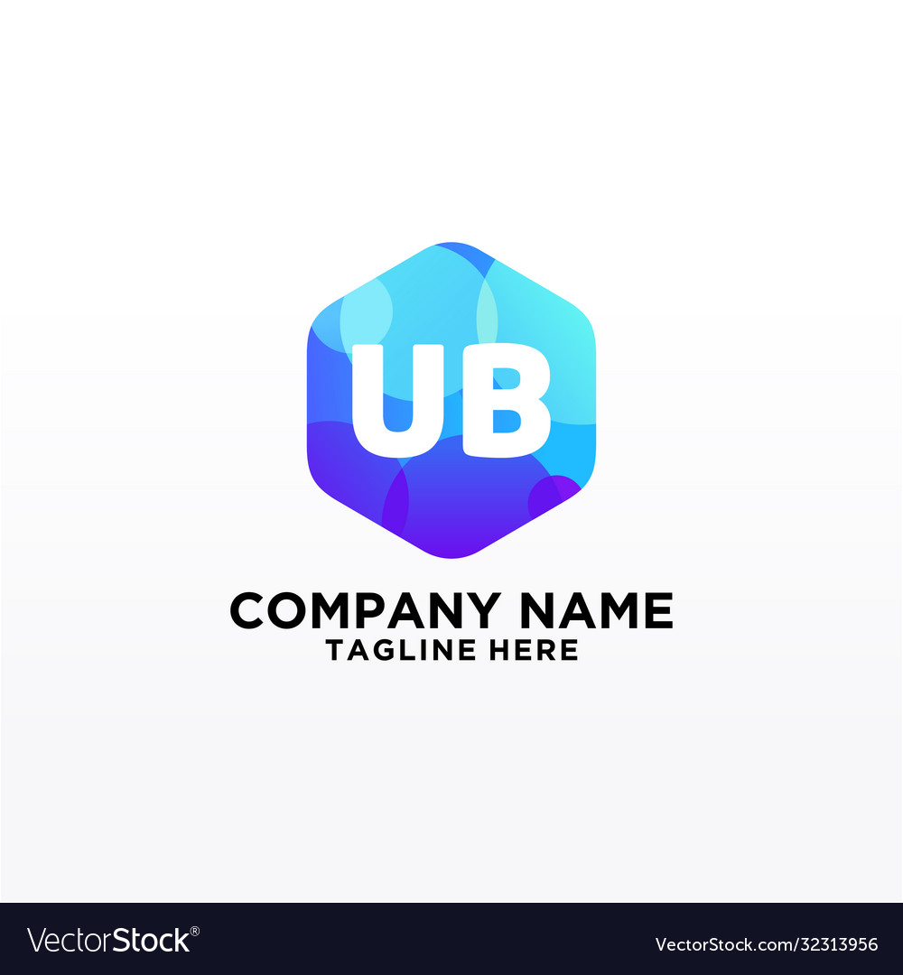 Ub initial logo with colorful circle template Vector Image