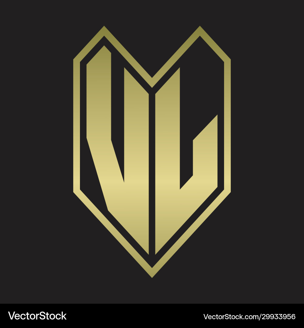 Vl logo monogram with emblem line style isolated Vector Image
