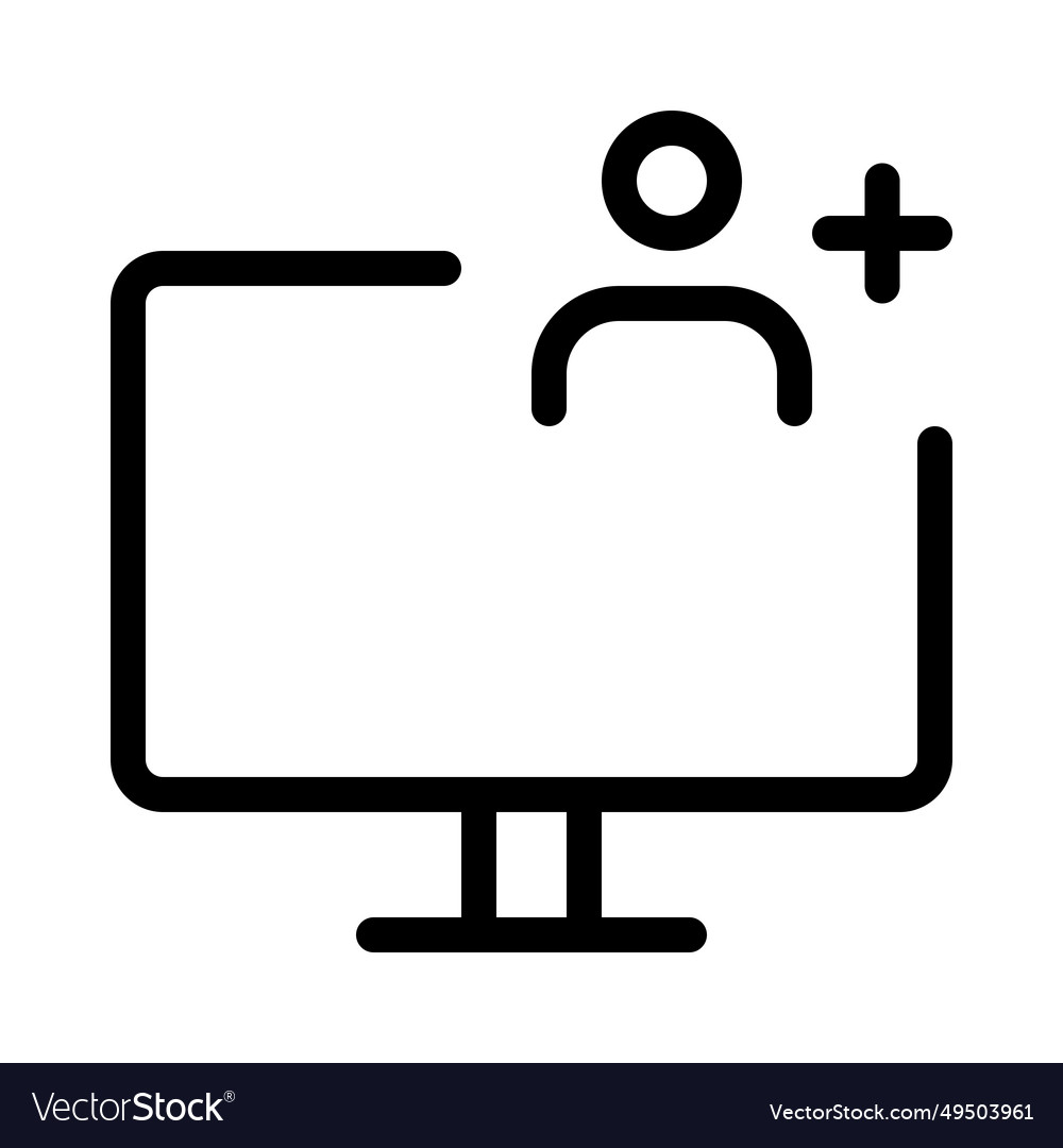 Adding new user or account to monitor system Vector Image