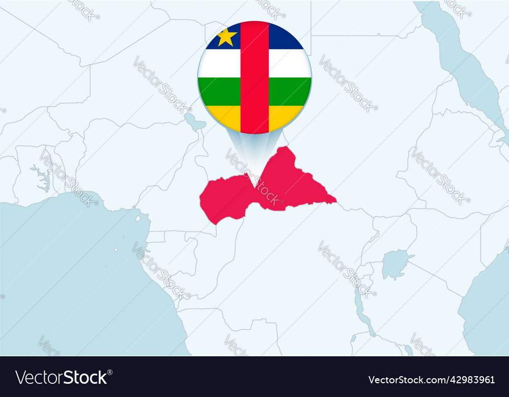 Africa With Selected Central African Republic Map Vector Image