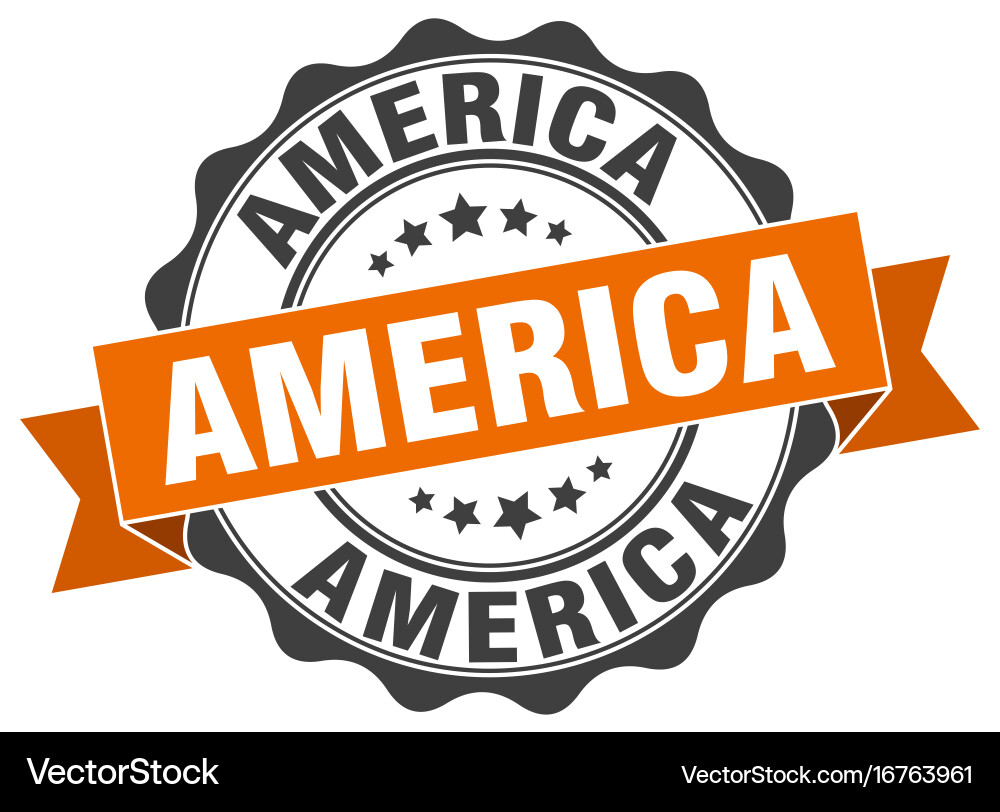 America round ribbon seal Royalty Free Vector Image