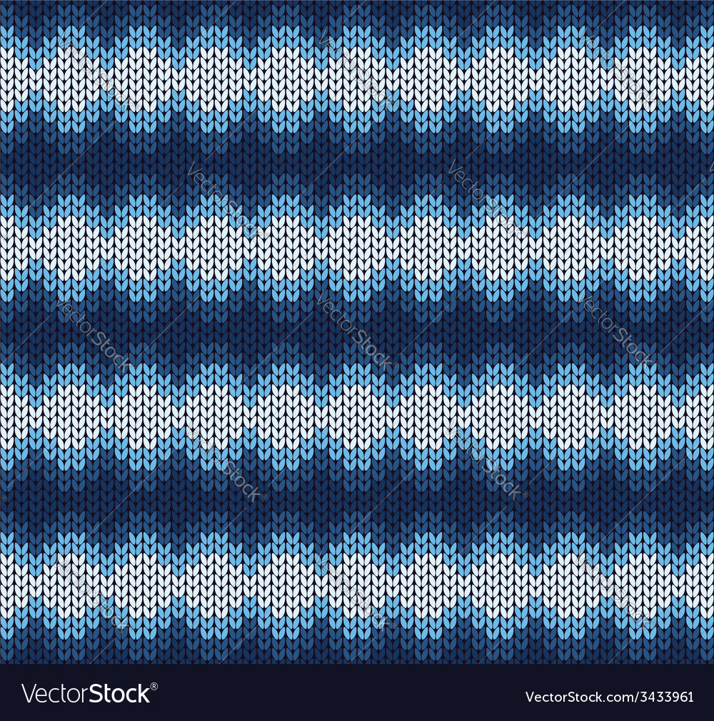 Blue knitted pattern Royalty Free Vector Image