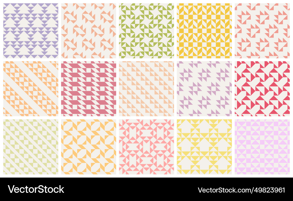 Collection of bright decorative seamless Vector Image