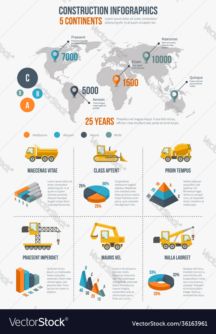 Construction infographics Royalty Free Vector Image