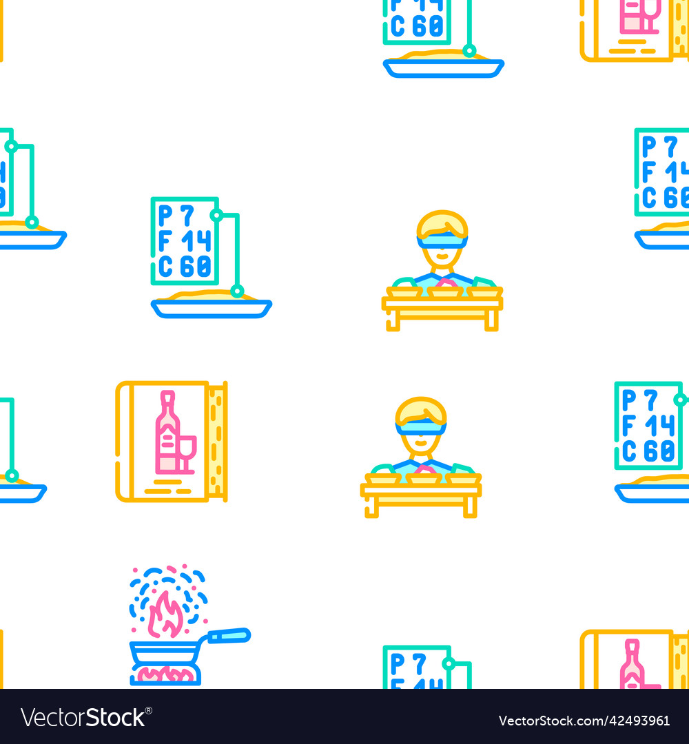 Cooking courses lesson seamless pattern Royalty Free Vector