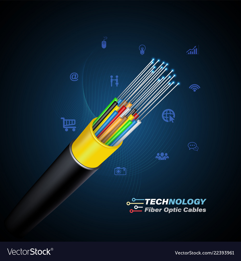 Fiber optic cable Royalty Free Vector Image - VectorStock