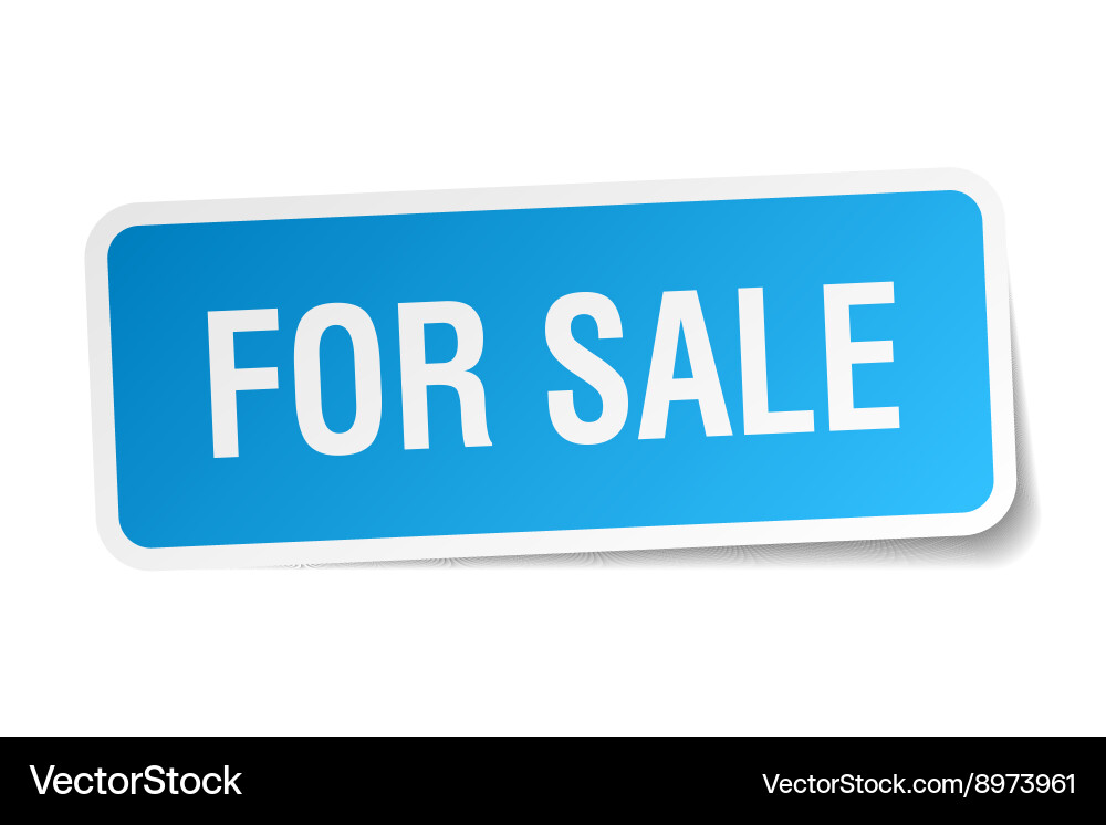 For sale blue square sticker isolated on white Vector Image
