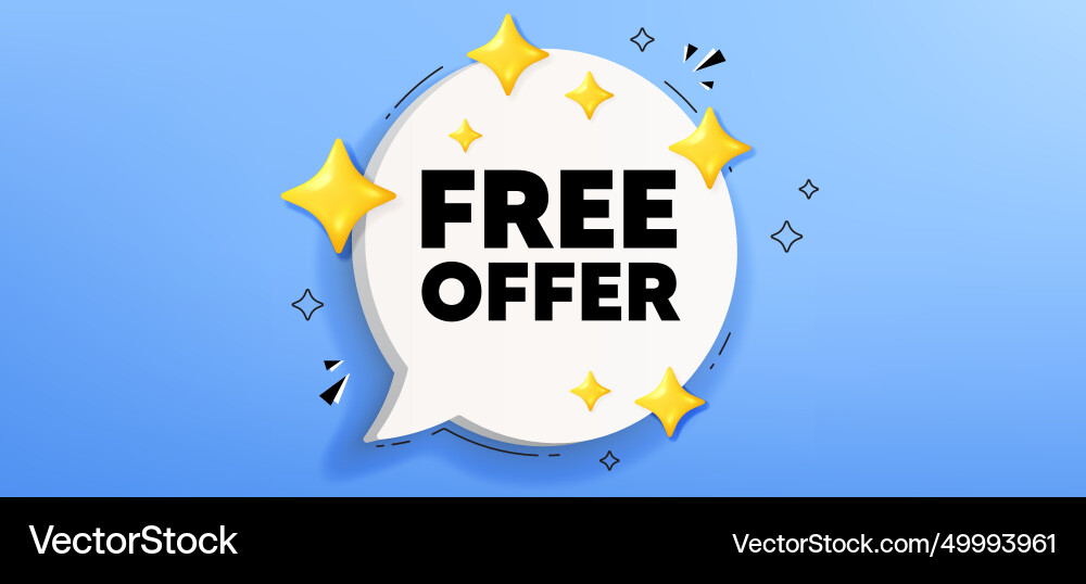Free offer tag special offer sign chat speech Vector Image