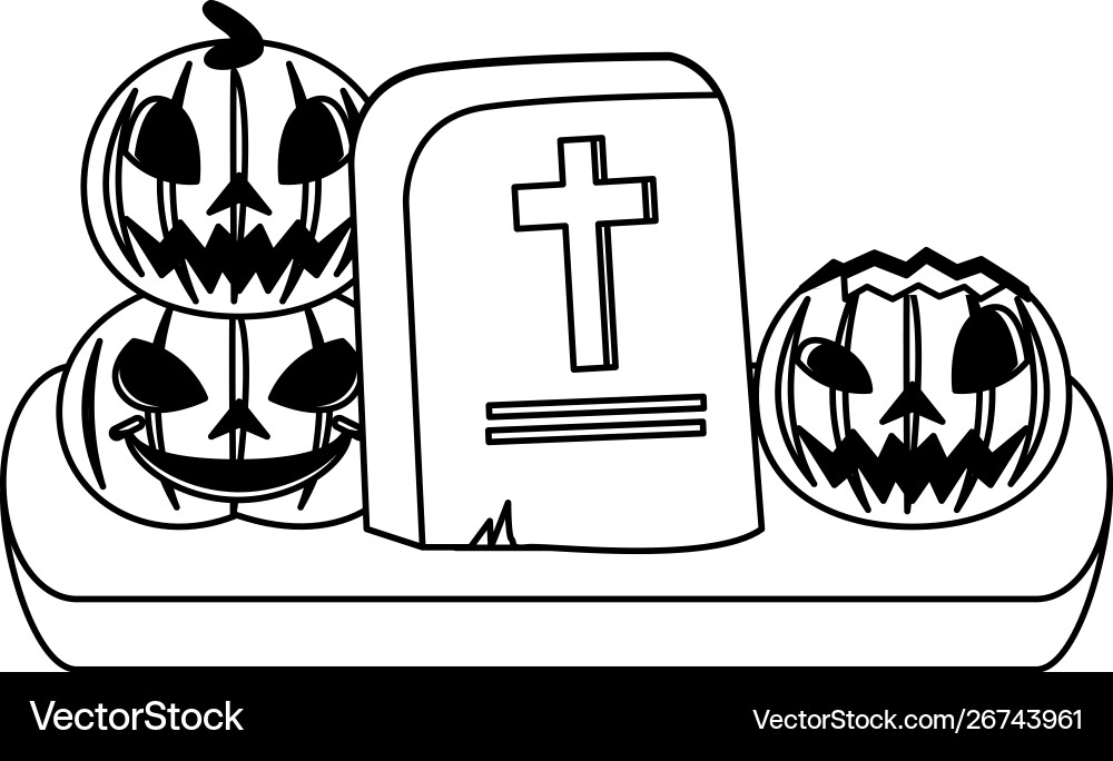 Halloween october scary celebration cartoon Vector Image