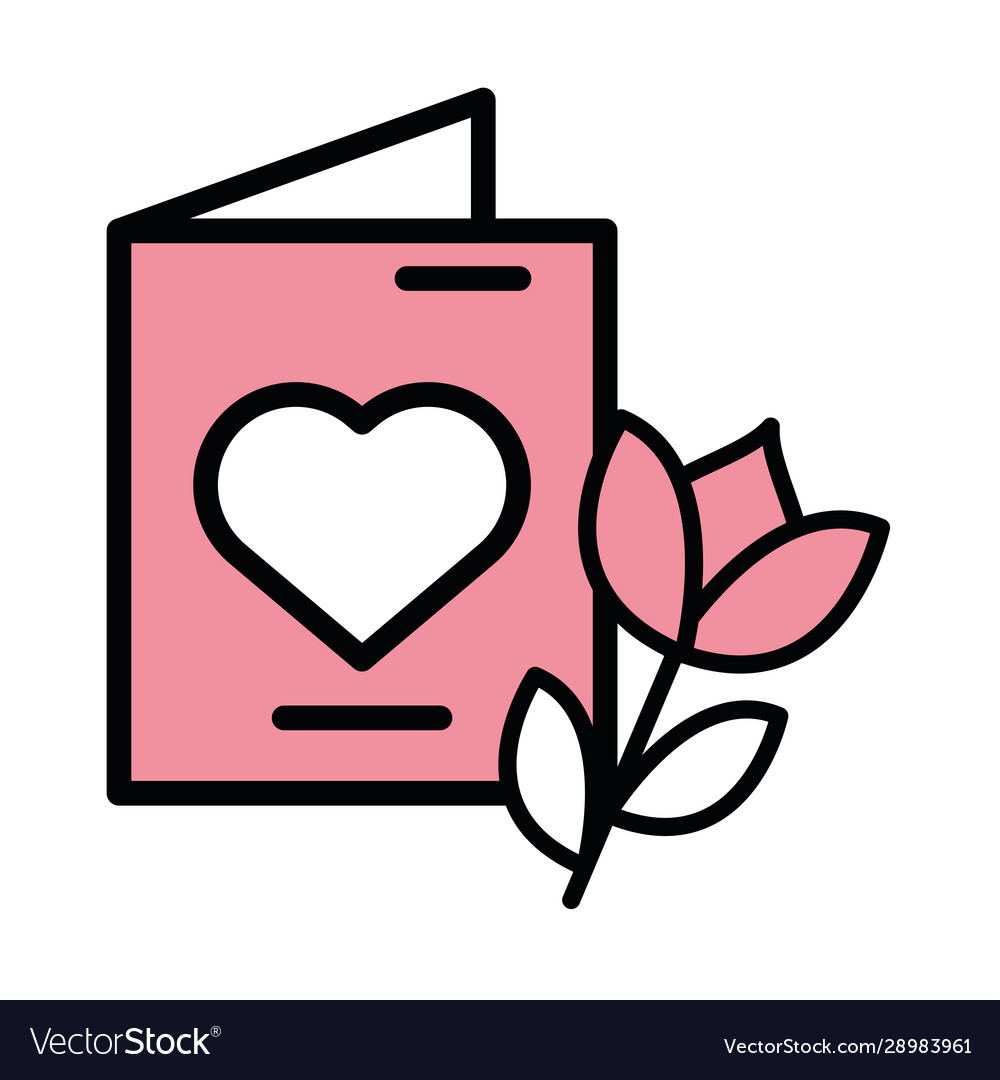 Happy valentines day postcard with heart Vector Image