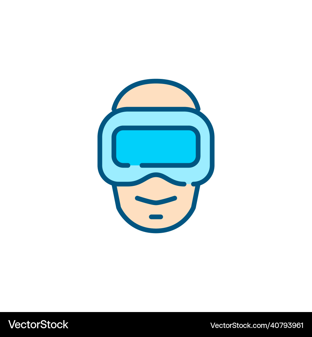 Human face wearing vr glasses entertainment 3d Vector Image