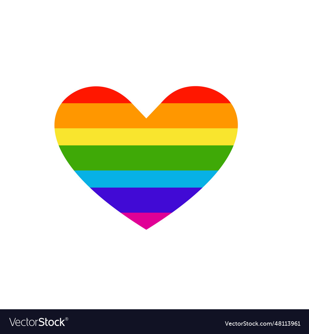 Lgbt rainbow heart sign icon Royalty Free Vector Image