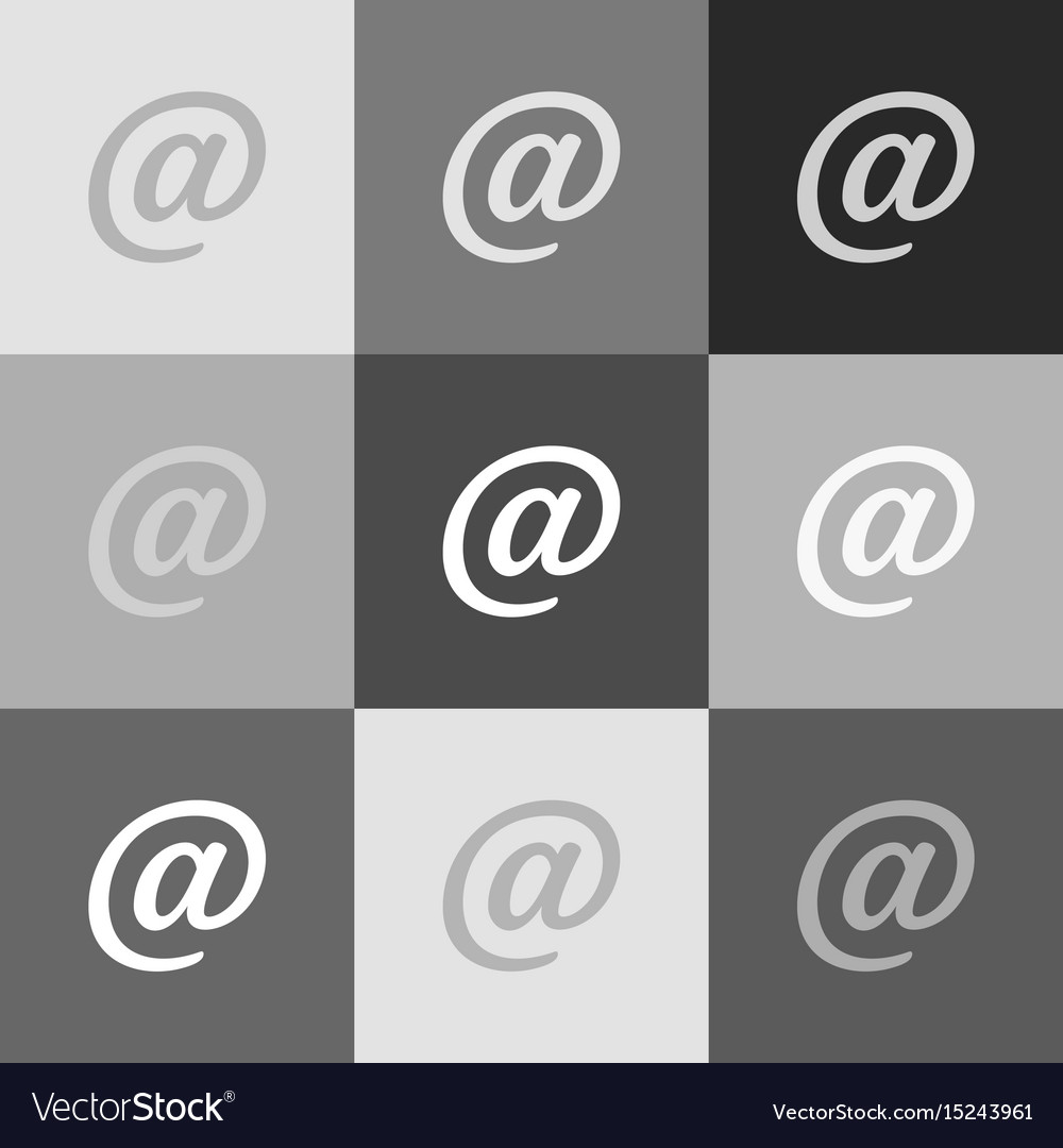 Mail sign grayscale version Royalty Free Vector Image