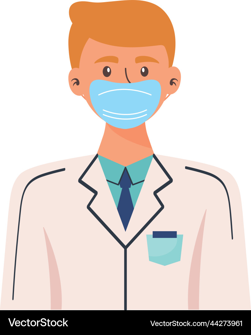 Male doctor with face mask Royalty Free Vector Image